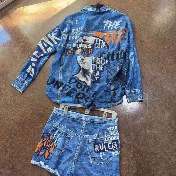 enstyle | Other | Enstyle Denim Print Set Light Weight And Unique ...